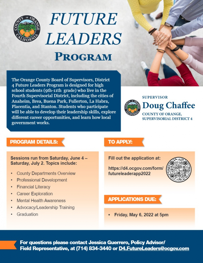 Supervisor Doug Chaffee - District 4 Future Leaders Program